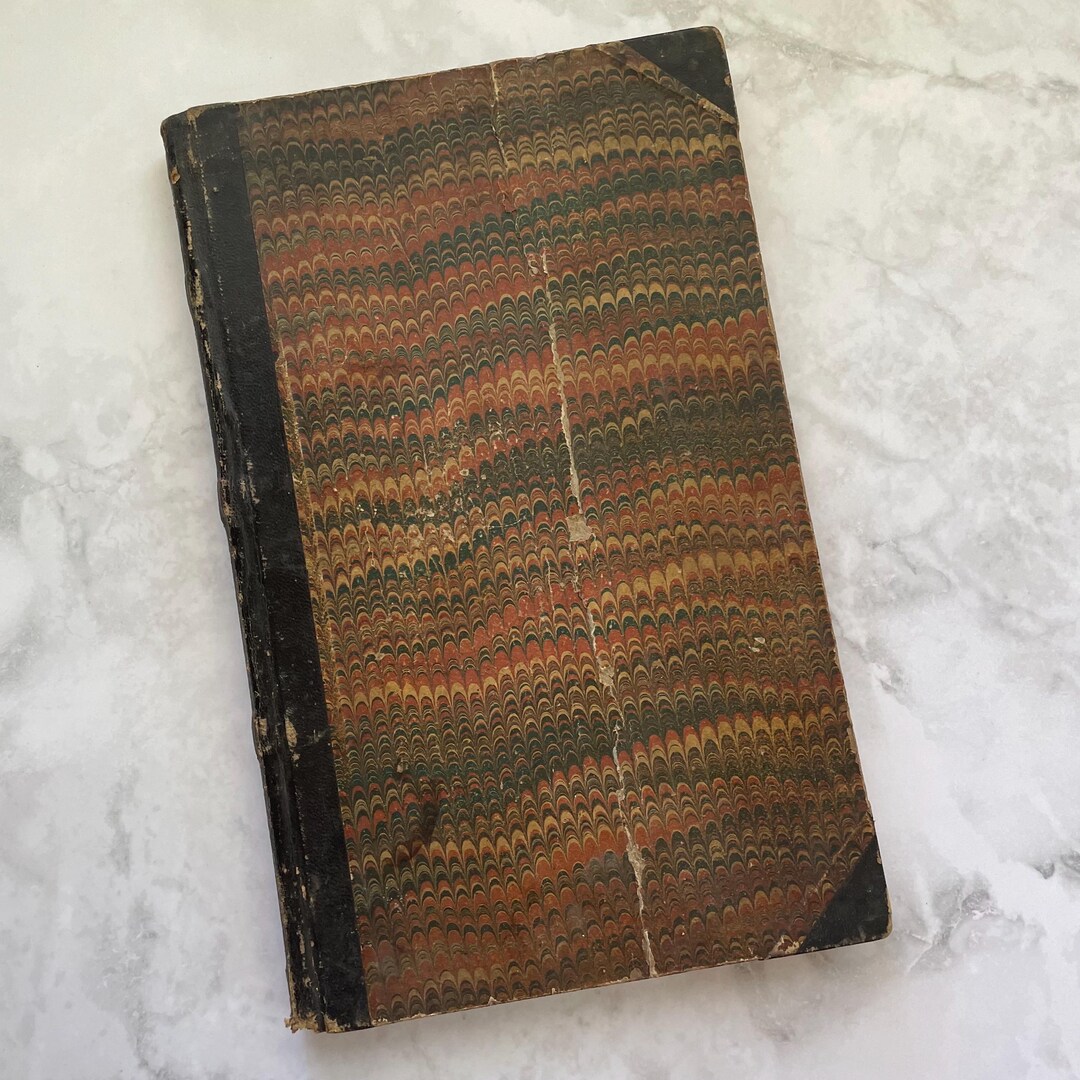 Antique 1874-1904 Marbled Accounting Ledger - Etsy