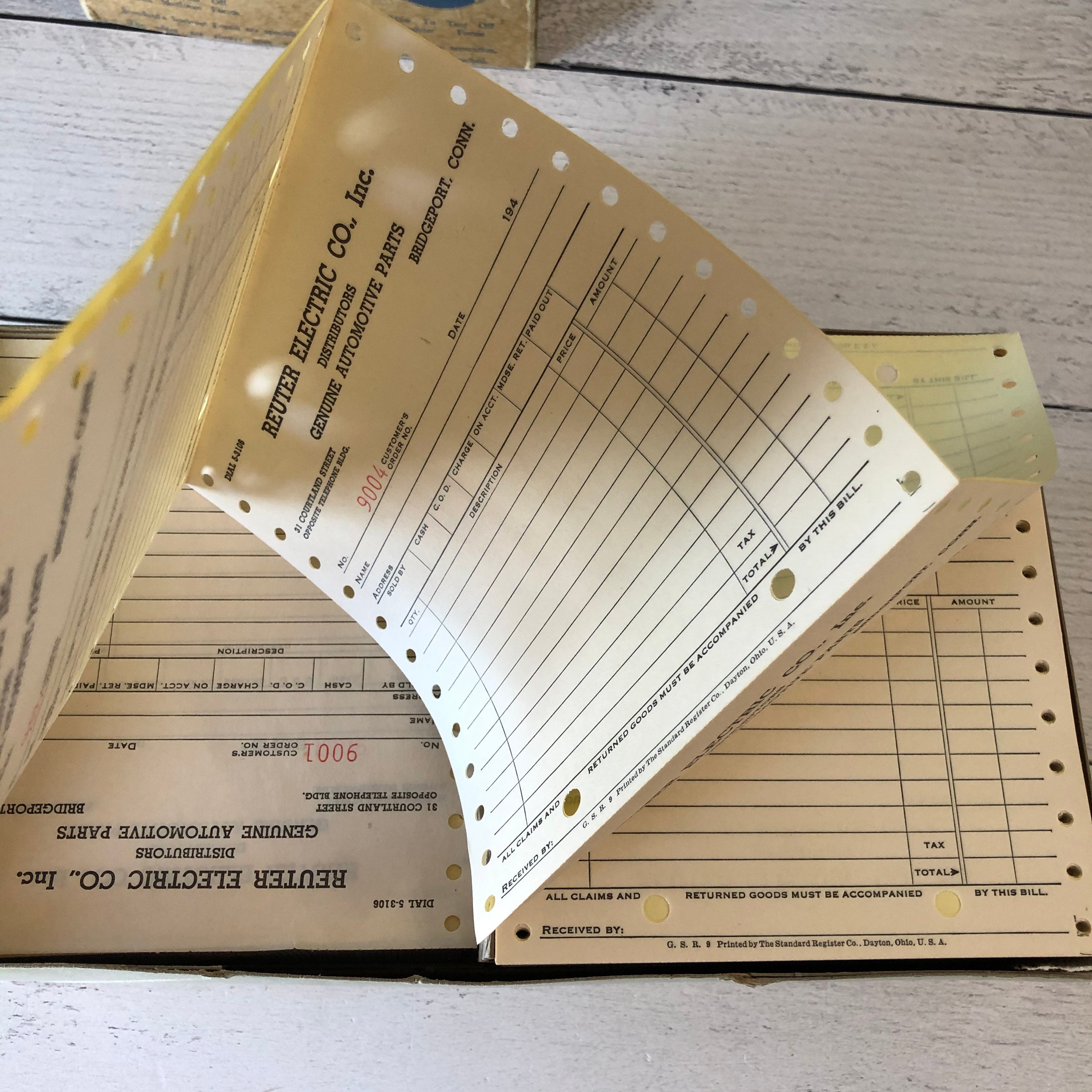 Antique 1940’s Continuous Business Forms by the Standard Register ...