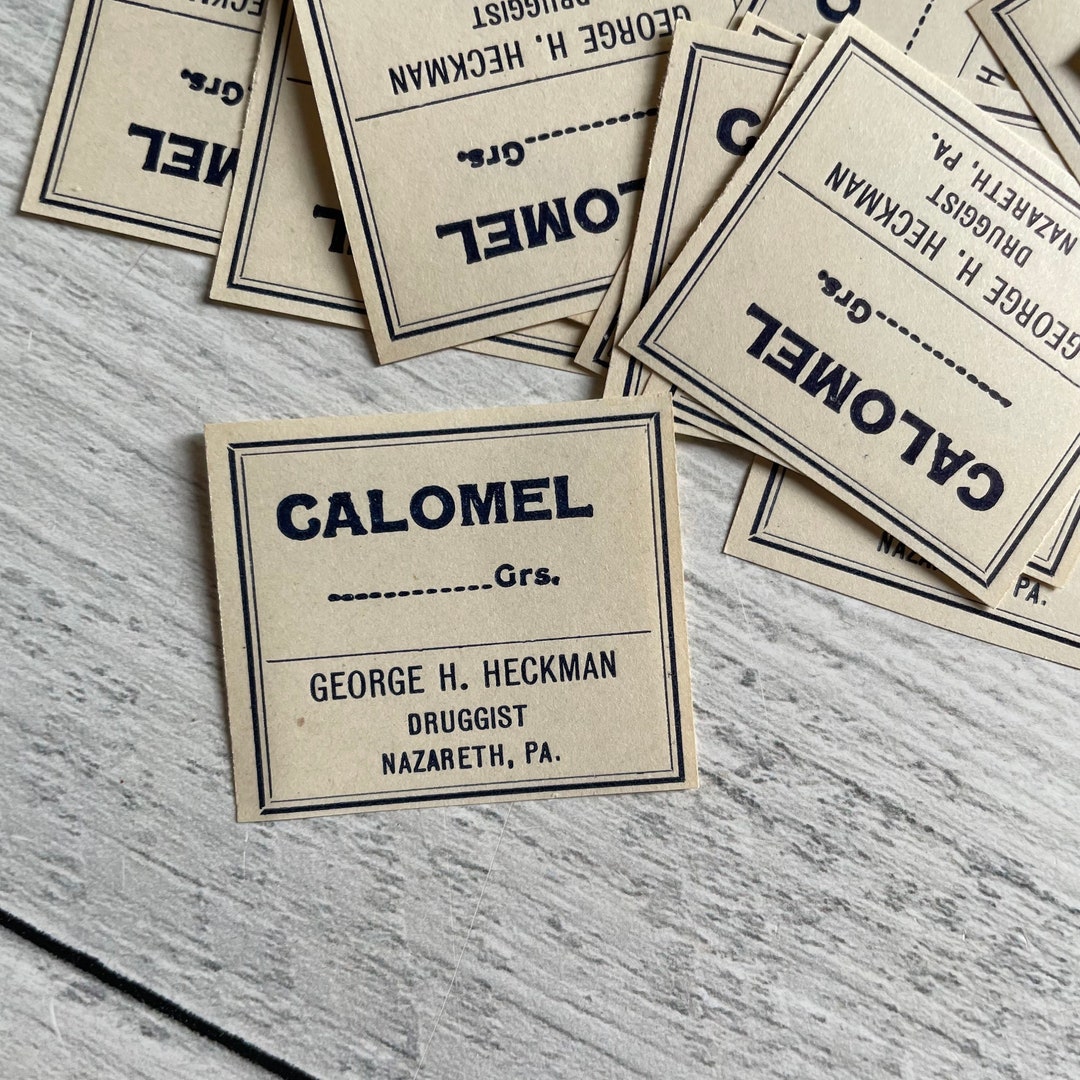 Vintage Calomel Pharmacy Drug Labels From George H. Heckman Druggist ...