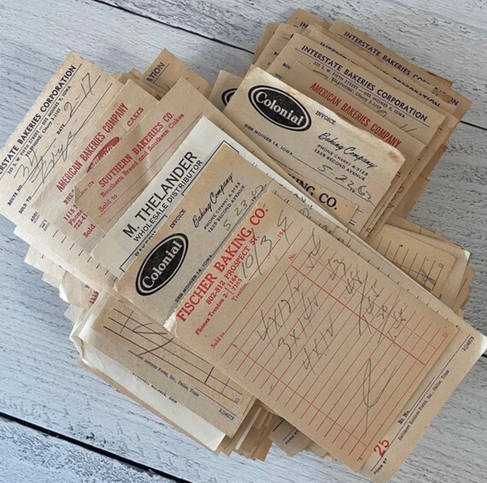 Bakery Receipts Set of 6 All From Different Bakeries From the 1940s-60s ...