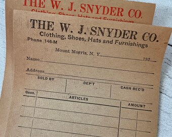 1920s Money Receipts - Etsy