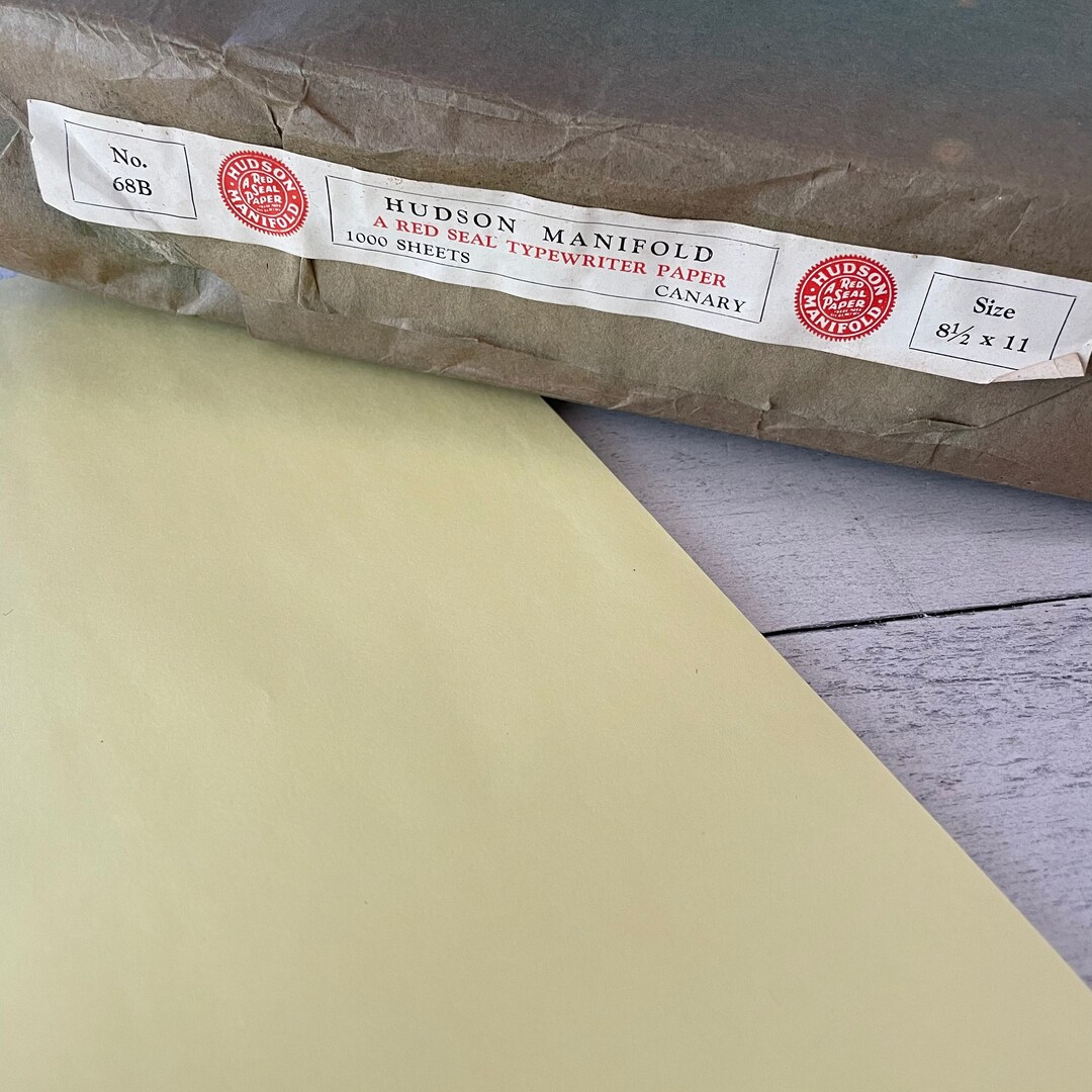 Vintage Hudson Canary Yellow Typing Manifold Paper No.68b Set of 5 ...