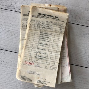 1950s-60s Vintage Red Dot Foods Inc, Wholesale Receipts to Fry’s ...
