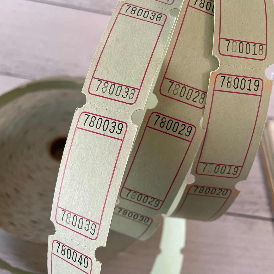 Vintage Light Green Individually Numbered Blank Tickets Set of 10 - Etsy