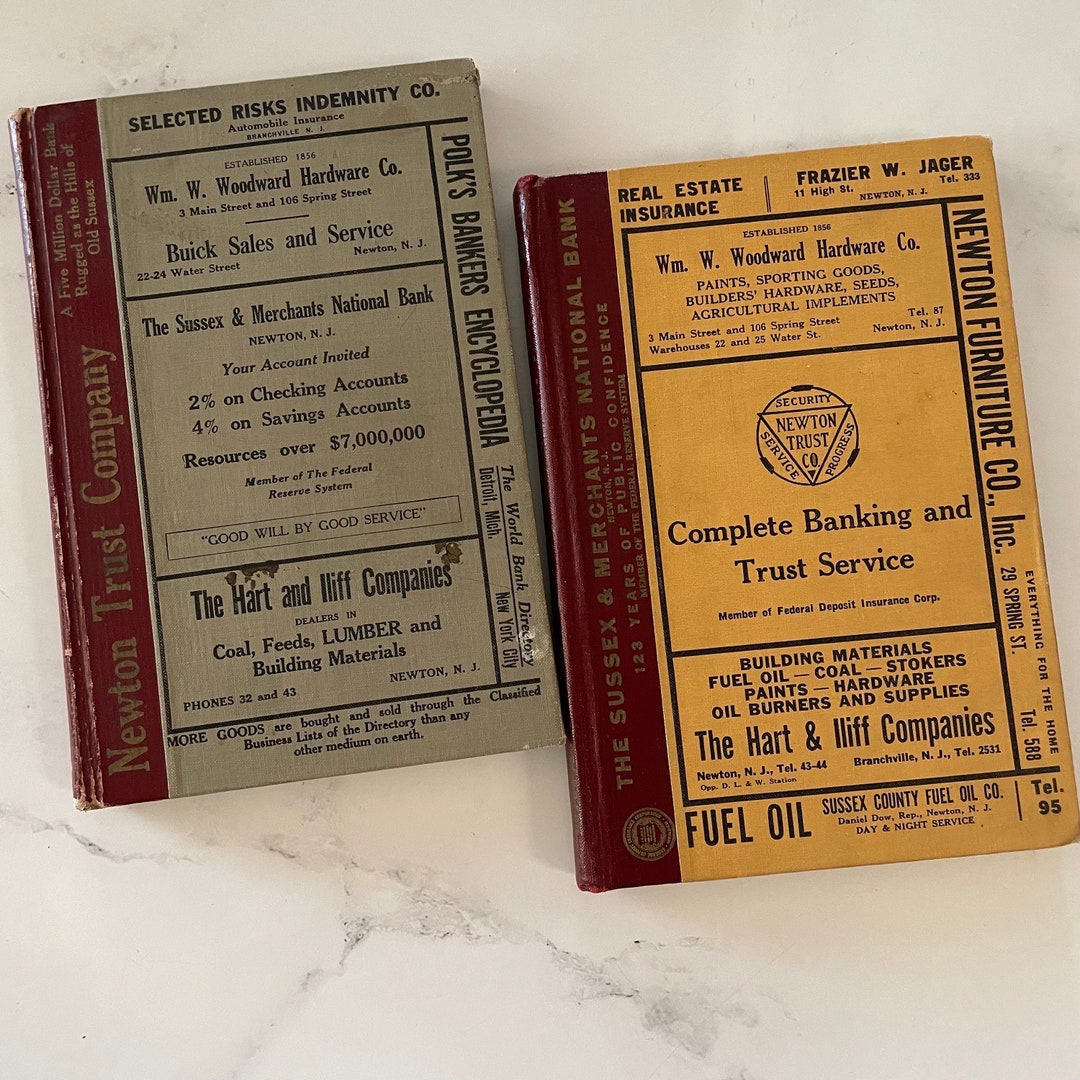 Antique 1930s-40s Polks, Newton, New Jersey Phone and Business ...