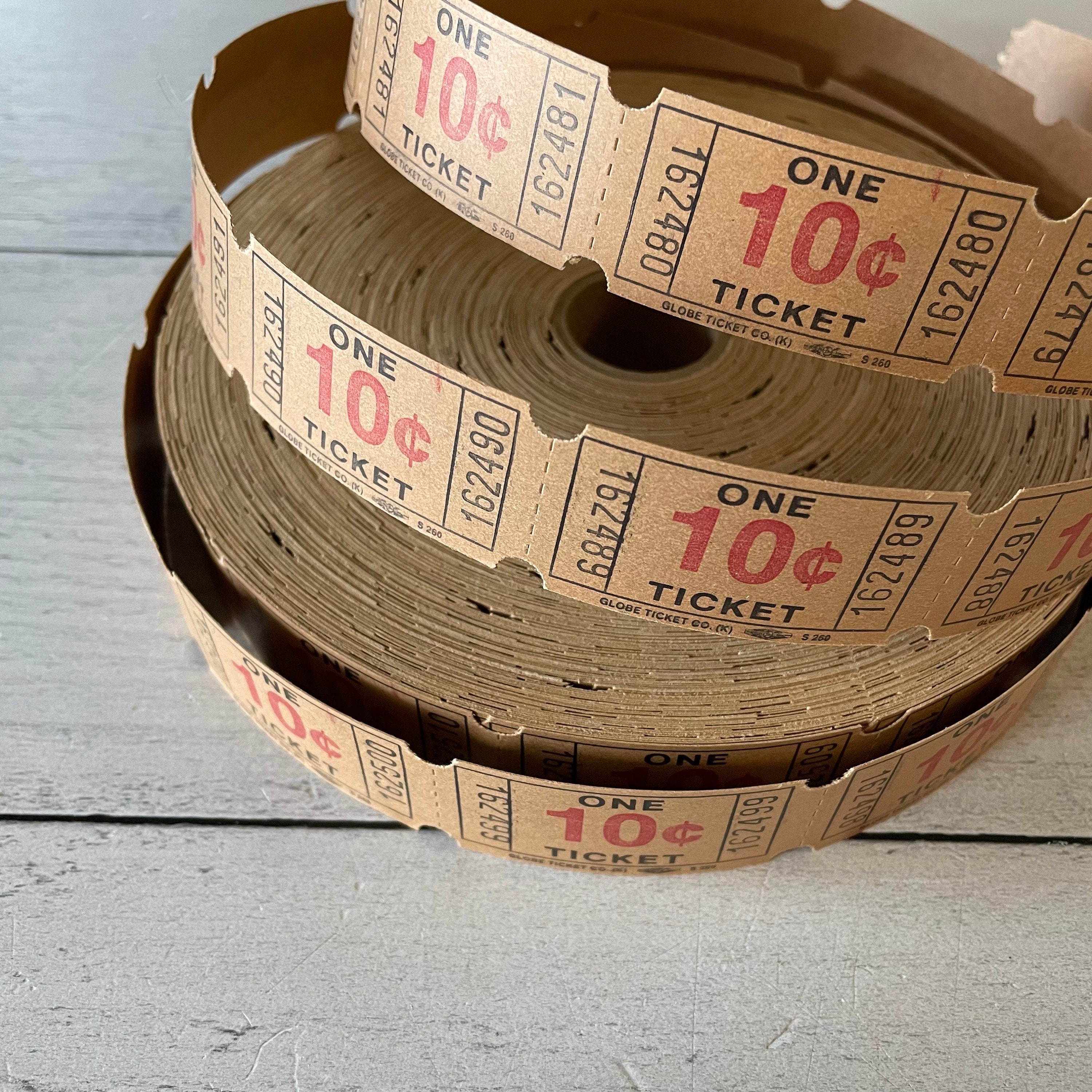 Vintage 10 Cent Tickets by the Globe Ticket Co Set of 10 | Etsy