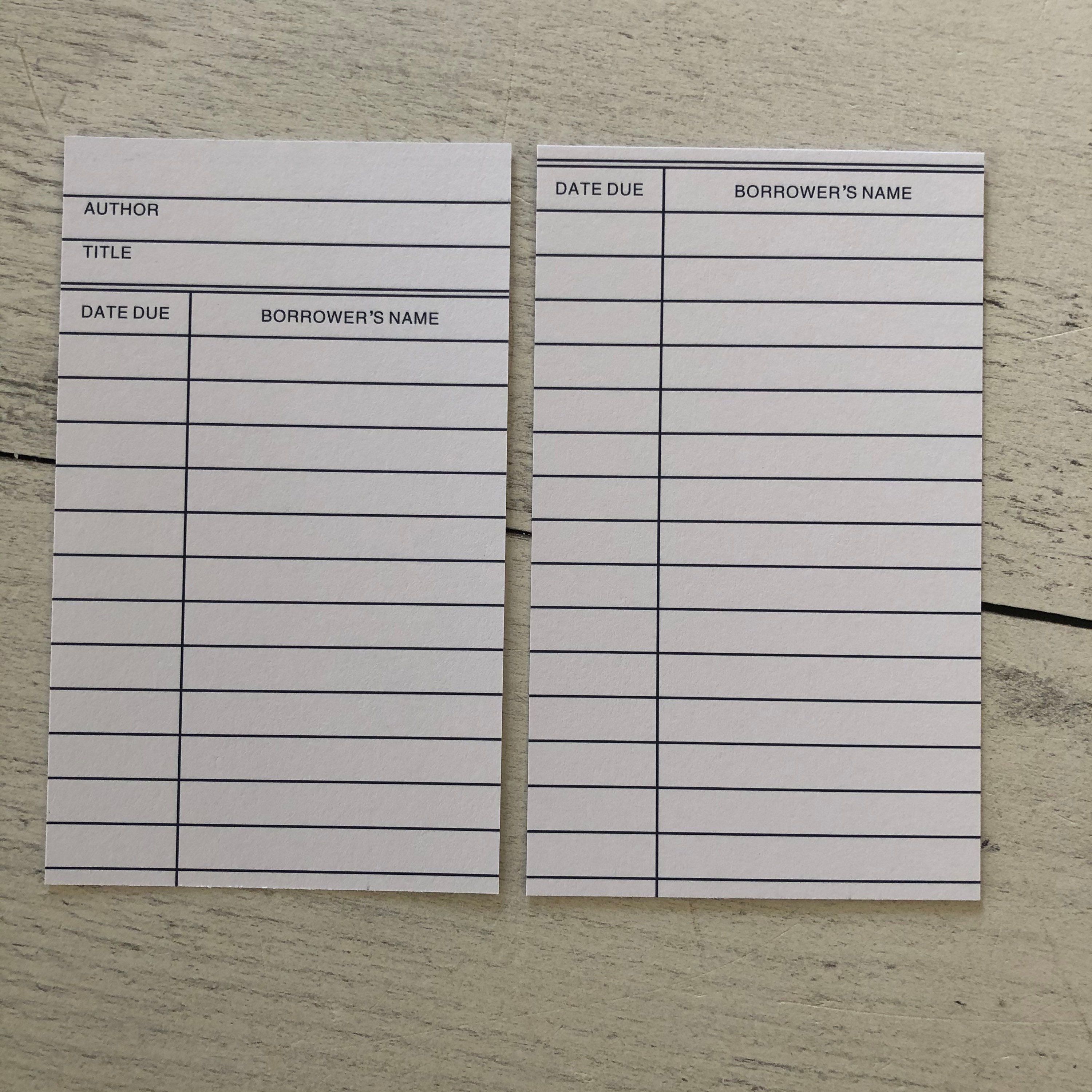 New Library Book Checkout Cards Set of 10 - Etsy