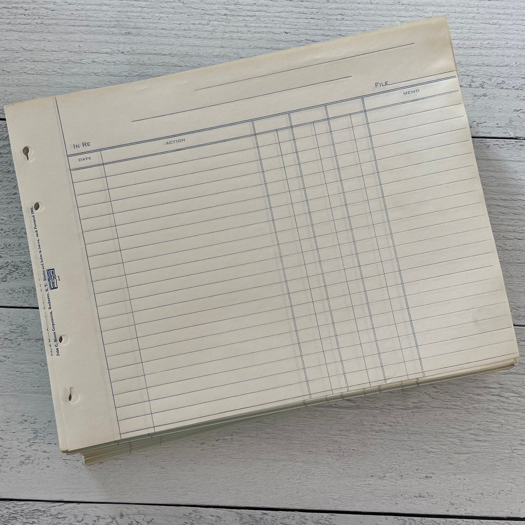 Antique 1925 Moore’s Unused Ledger Paper From a Law Office Set of 3 ...