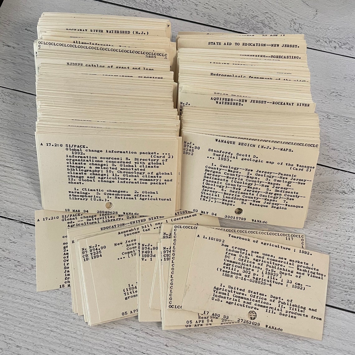 Vintage Library Catalog Cards Set of 5 | Etsy