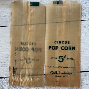 Antique 5 Cent Glassine Circus Popcorn Bag Single Bag - Etsy