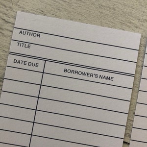New Library Book Checkout Cards Set of 10 - Etsy