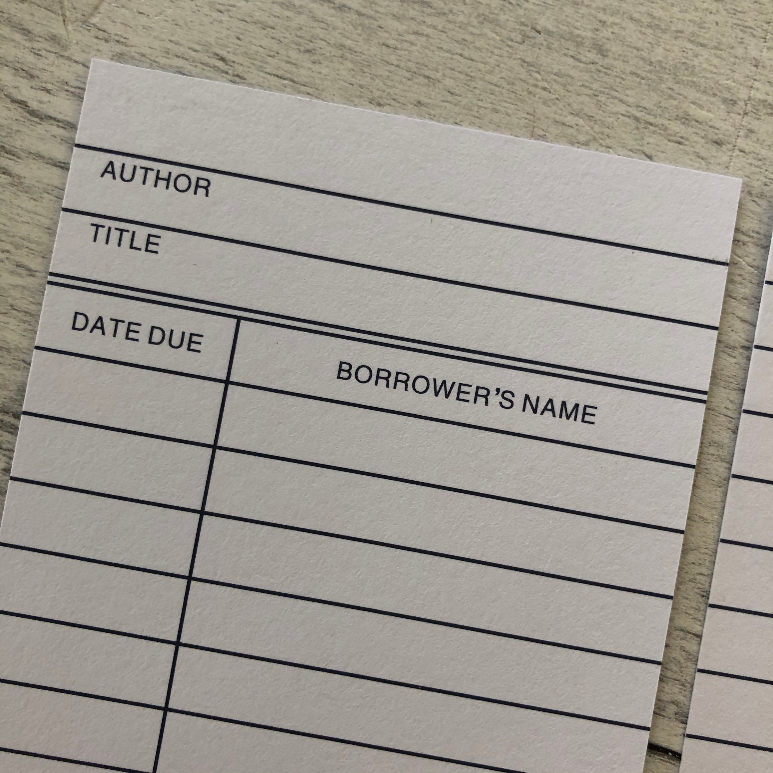 New Library Book Checkout Cards Set of 10 - Etsy