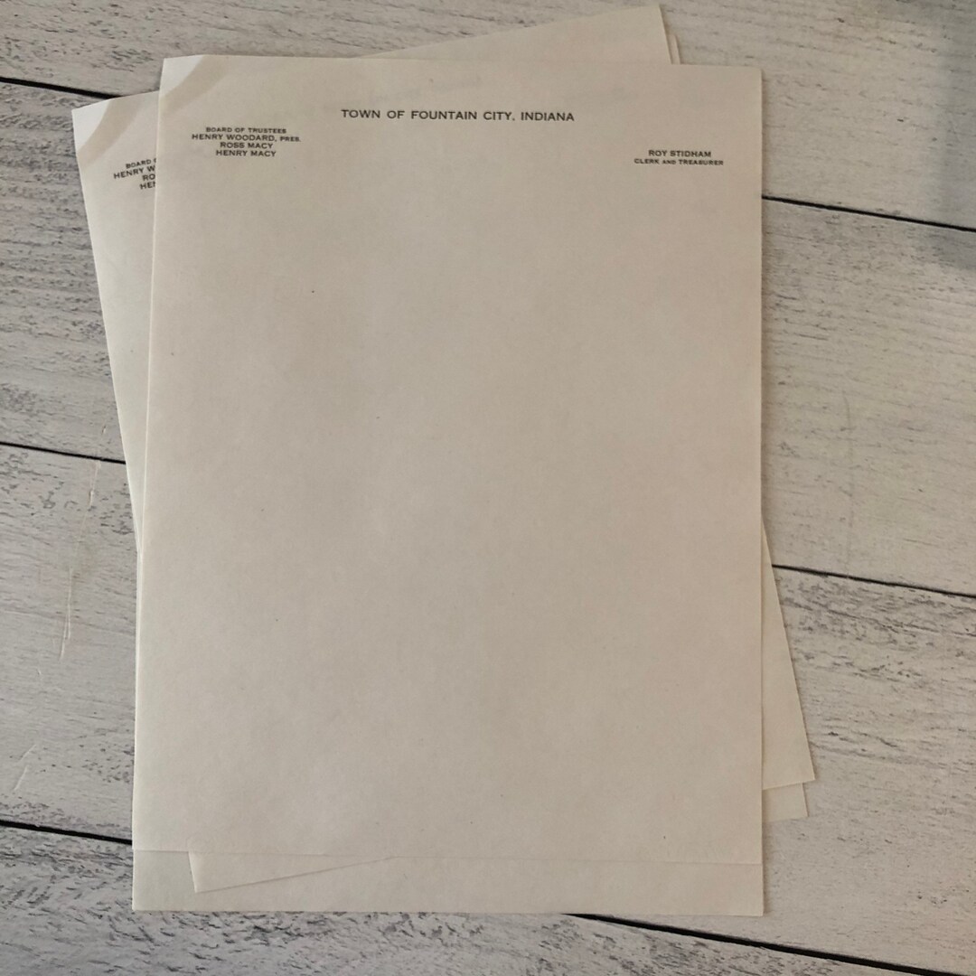 Lovely Vintage Letterhead From the Town of Fountain City, Indiana ...