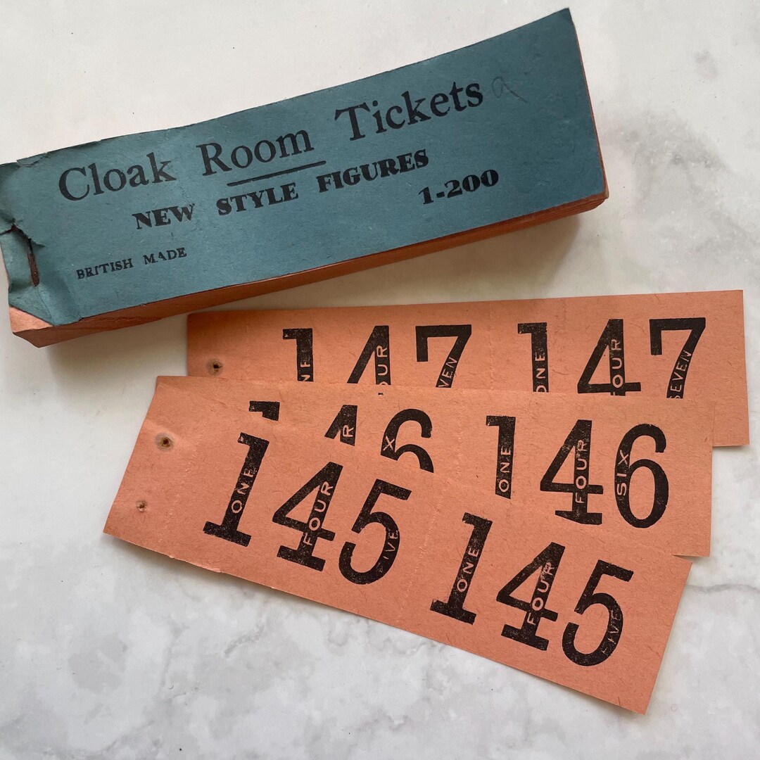 Vintage British Perforated Cloak Room Tickets- Set of 2 Sheets - Etsy