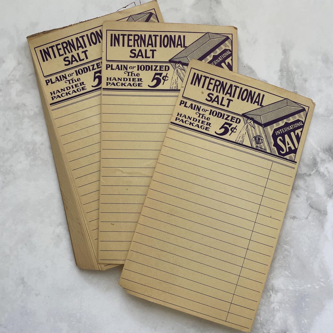 Antique International Salt Advertising Notepad Memo Single Sheet - Etsy
