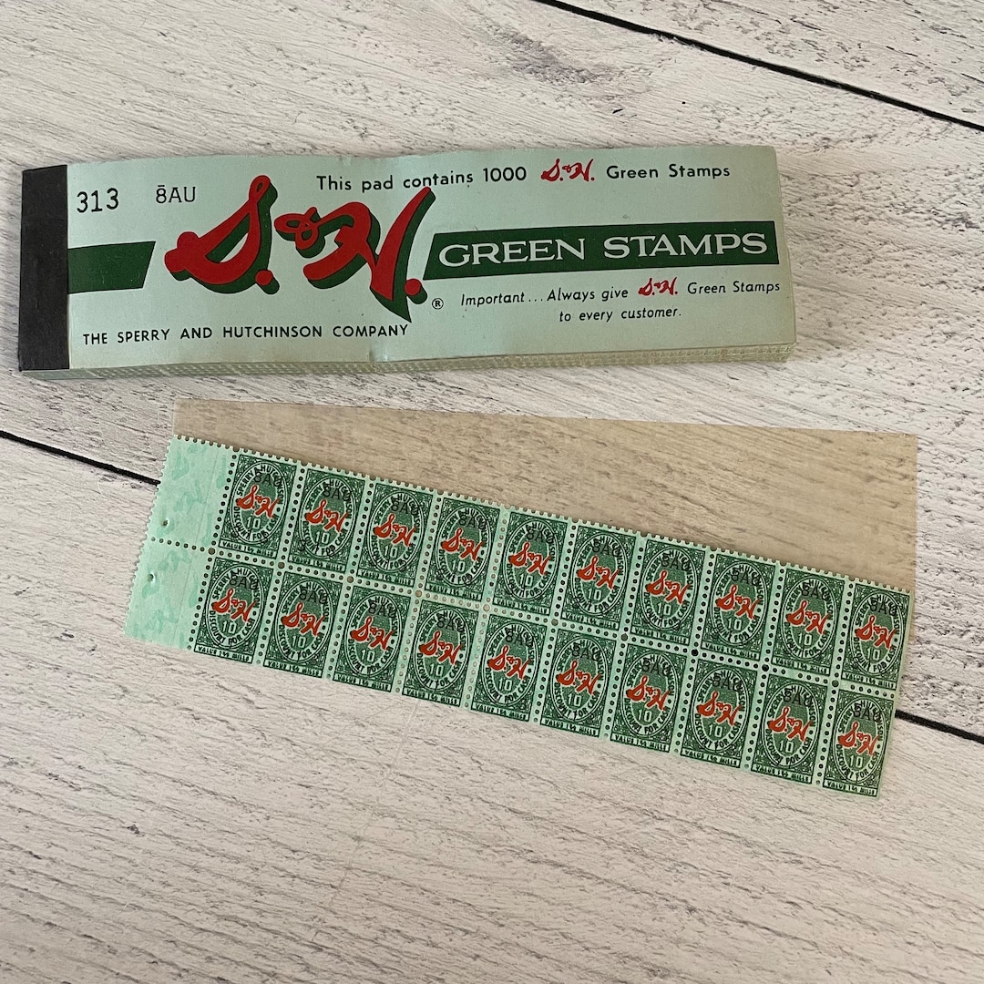 Vintage S&H Savings Stamps One Sheet With Glassine Separator- 20 Stamps ...