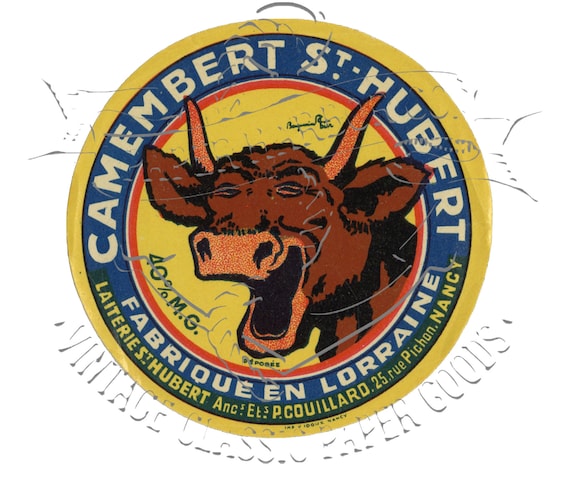 Antique Camembert St. Hubert Cheese Label Commercial Digital - Etsy