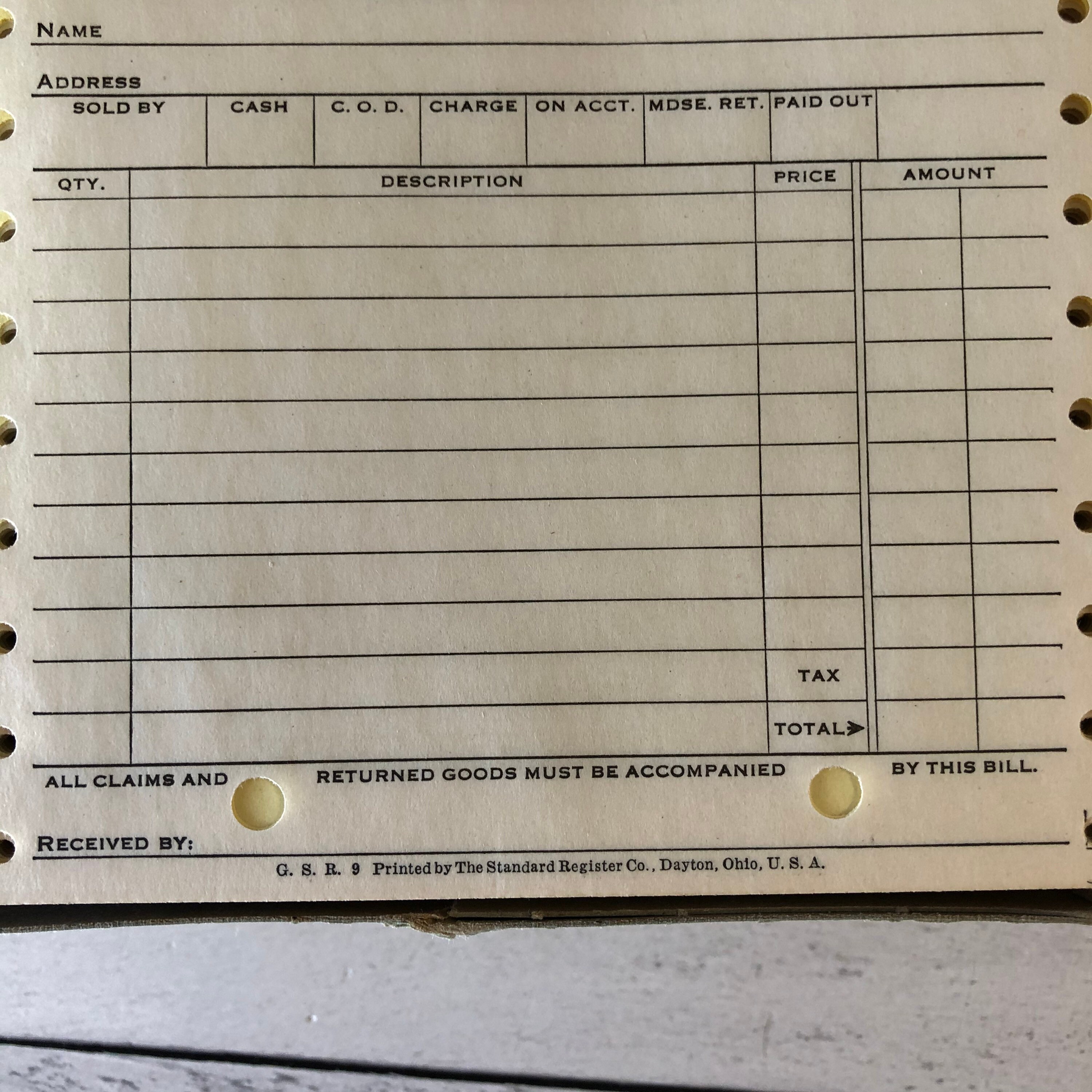 Antique 1940’s Continuous Business Forms by the Standard Register ...