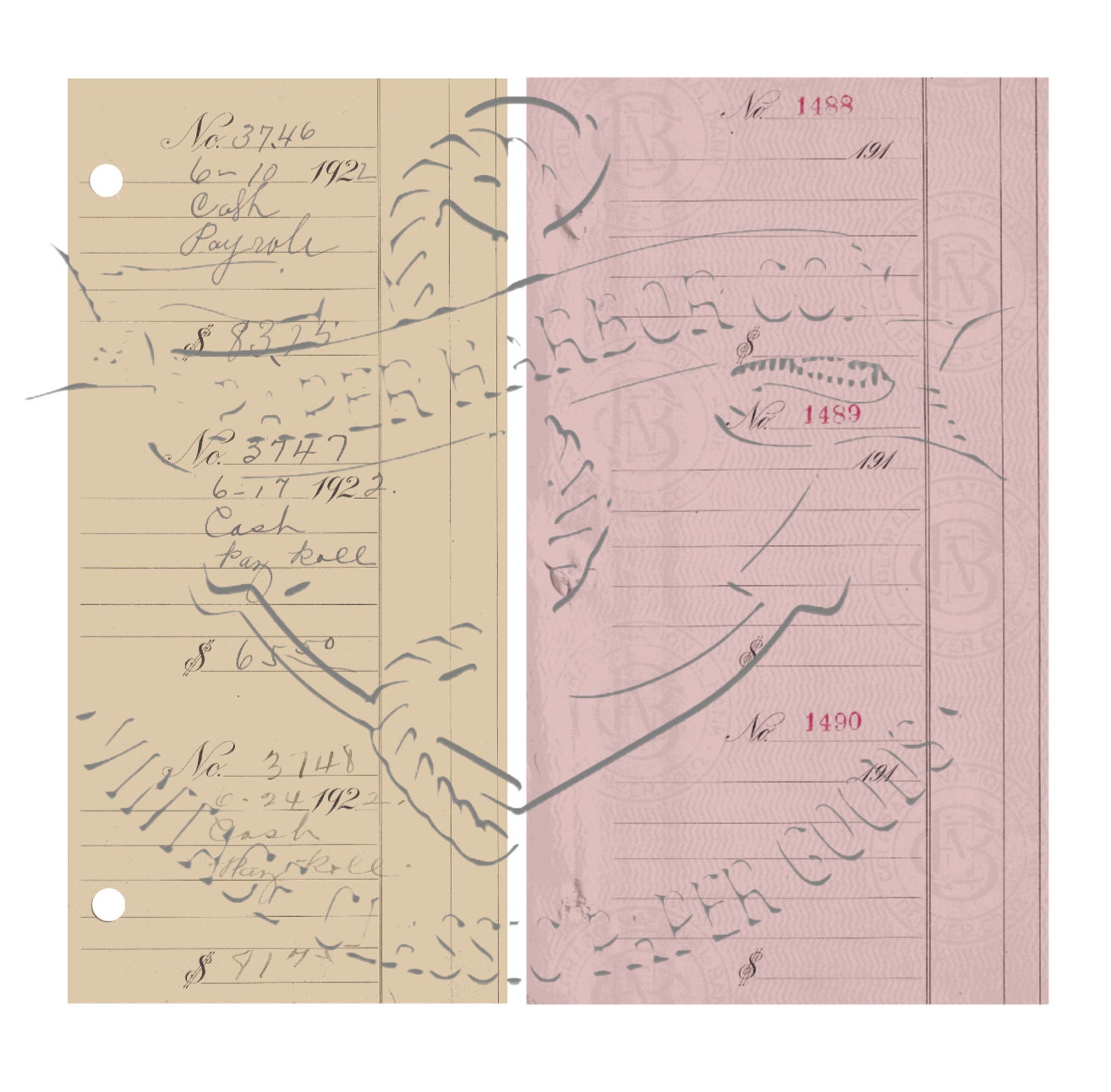 Antique Early 1900's Checkbook Register Stubs Used and - Etsy