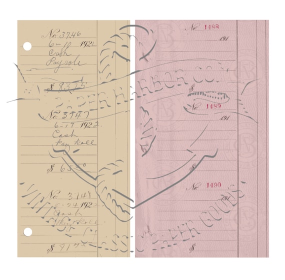 Antique Early 1900's Checkbook Register Stubs Used and - Etsy