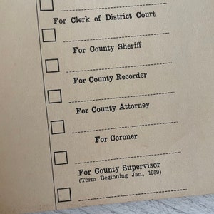 Let’s Vote! Vintage 1950s Paper Ballots for State Representative for ...