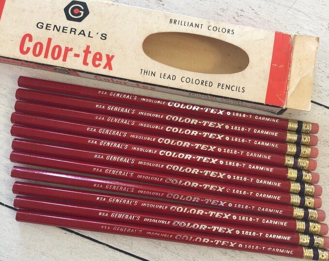 Vintage General’s Color-tex Thin Lead Colored Pencils in Box - Etsy