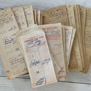 1950's Banking Set- Checkbook Stubs and Deposit Slip Set of 3 - Etsy
