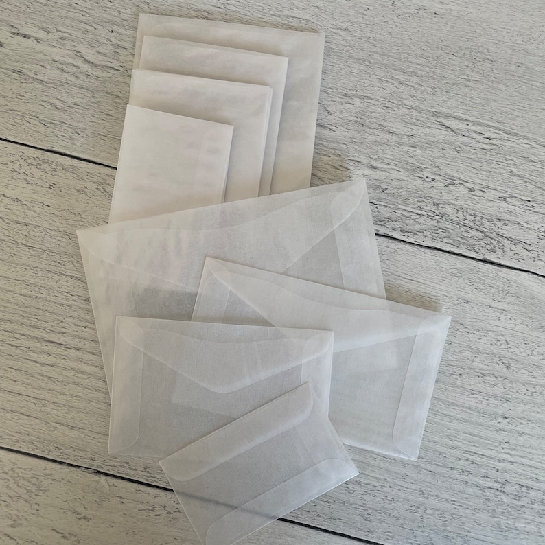 Glassine Envelopes Set of 20 in 4 Sizes - Etsy