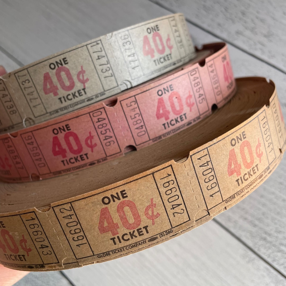 Vintage 40 Cent Admit Ticket Mix in Gorgeous Muted Jewel Tones With ...