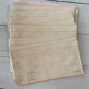 Antique Early 1900’s Daily Cash Settlements Ledger Sheets From the ...