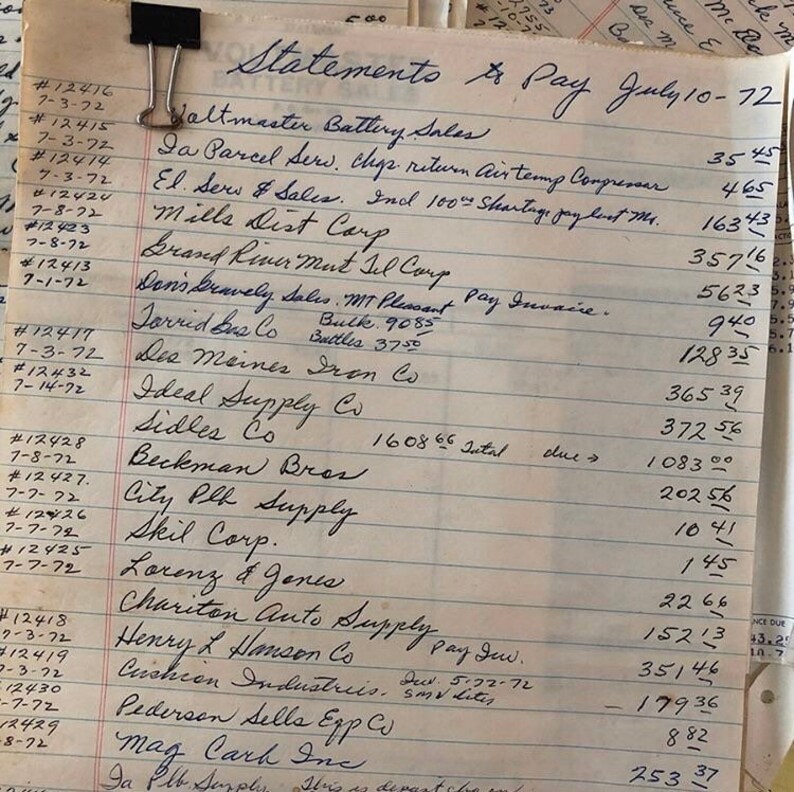 Monthly Bundles of Statements Bills Receipts and Documents Ephemera - Etsy