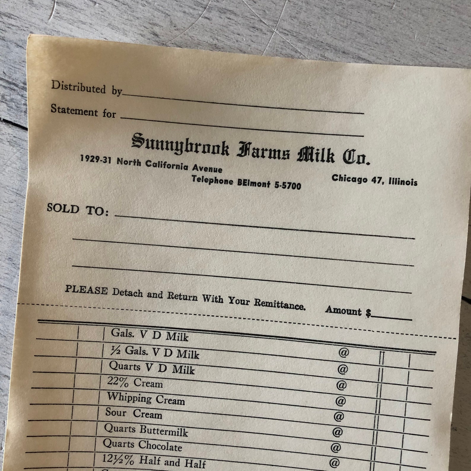 Antique Sunnybrook Farms Milk Co Statement Invoices Set of 3 - Etsy
