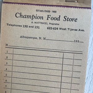 Antique 1930’s Champion Food Store Full Duplicate Receipt Pads Choose ...