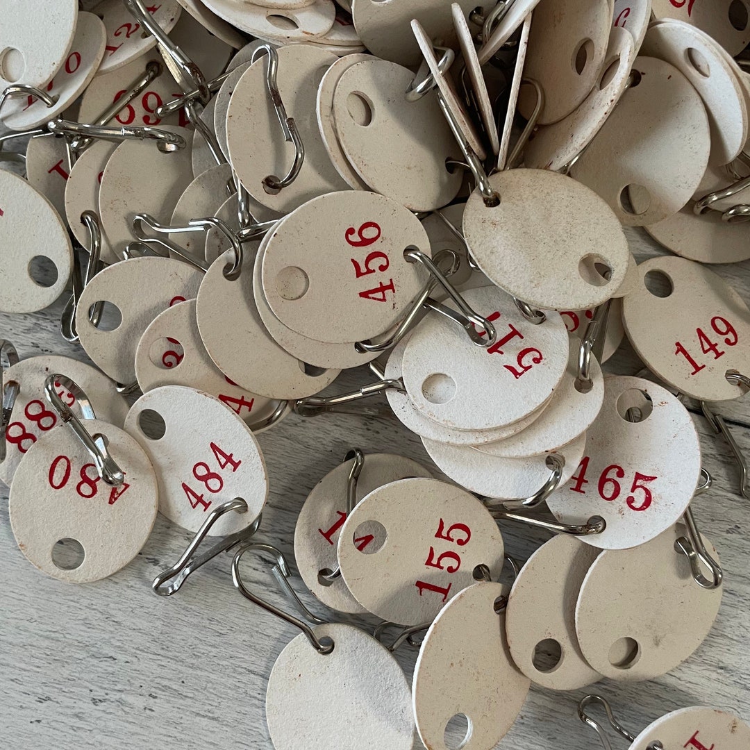 Vintage Numbered Double Hole Hang Tags With Clip Key Tag - Etsy