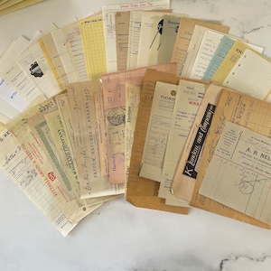 46 Piece Vintage Paper Kits Inside a Handmade 1920's Ledger Paper ...