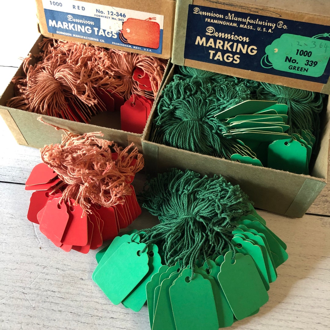 Vintage Dennison Scalloped Marking Tags Choose Color Red or Green ...