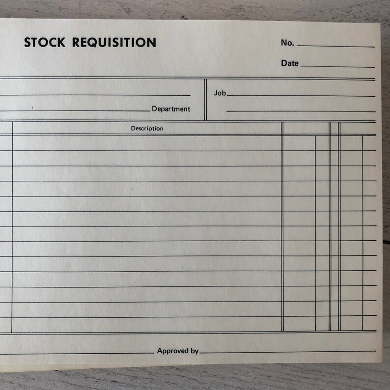Vintage Tops Stock Requisition Forms No. 3088 Choose Full Book - Etsy