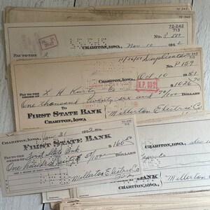 Vintage 1950s First State Bank Checks From Chariton, Iowa Set of 5 - Etsy