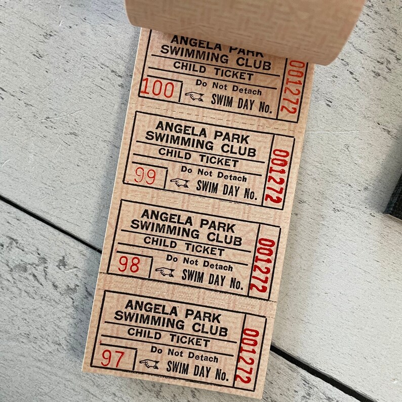 Vintage Angela Park Swimming Club Children’s Season Pass Ticket Book ...