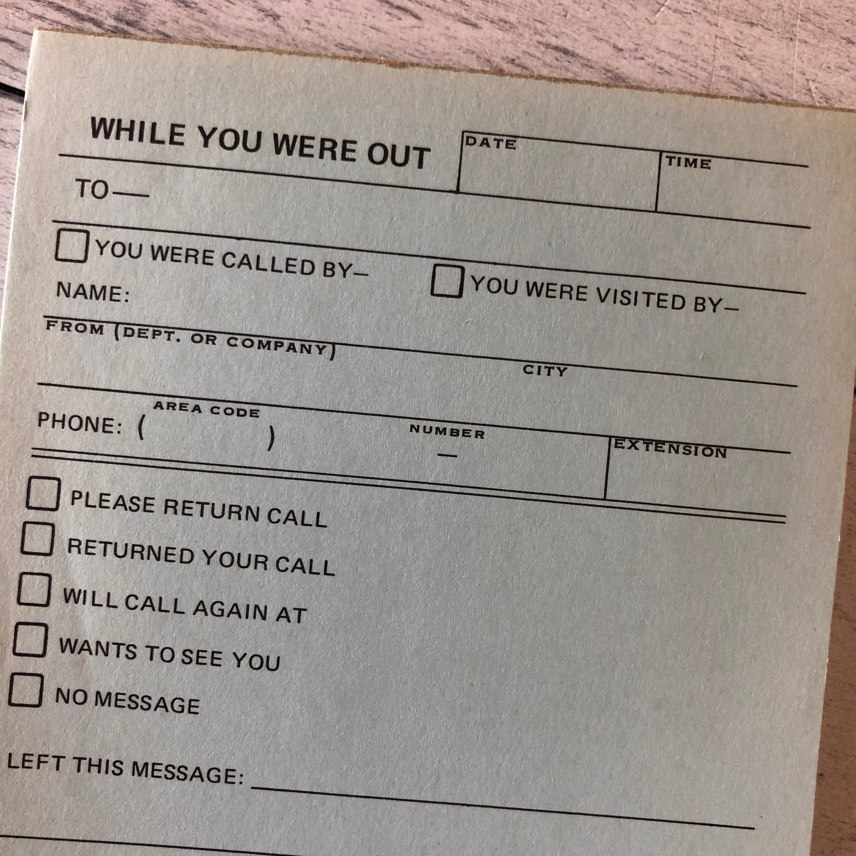 Vintage While You Were Out Message Slips Set of 5 sheets | Etsy