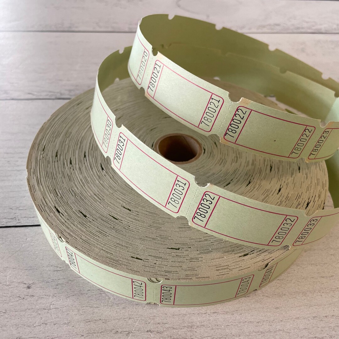 Vintage Light Green Individually Numbered Blank Tickets Set of 10 - Etsy