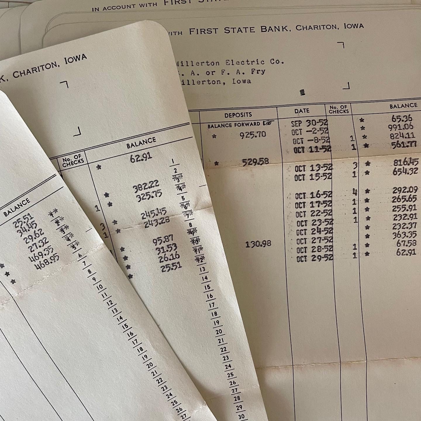 Vintage 1940s-60s Green Bank Statements | Etsy