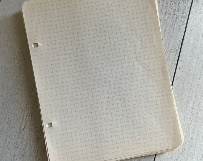 Vintage 2 Hole Punch Graph Paper Filler Sheets, Set of 3 Sheets - Etsy