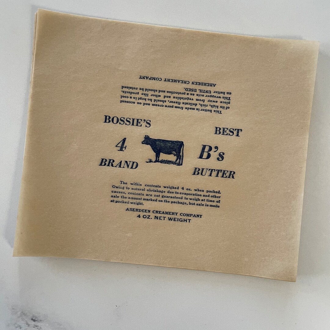 Vintage Bossie’s Best Brand Butter Wrapper - Single Sheet. the 4 B’s ...