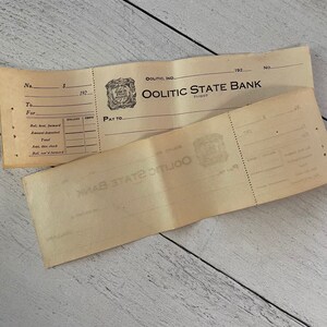 Antique 1920’s Oolitic State Bank Checks With Stubs - Etsy