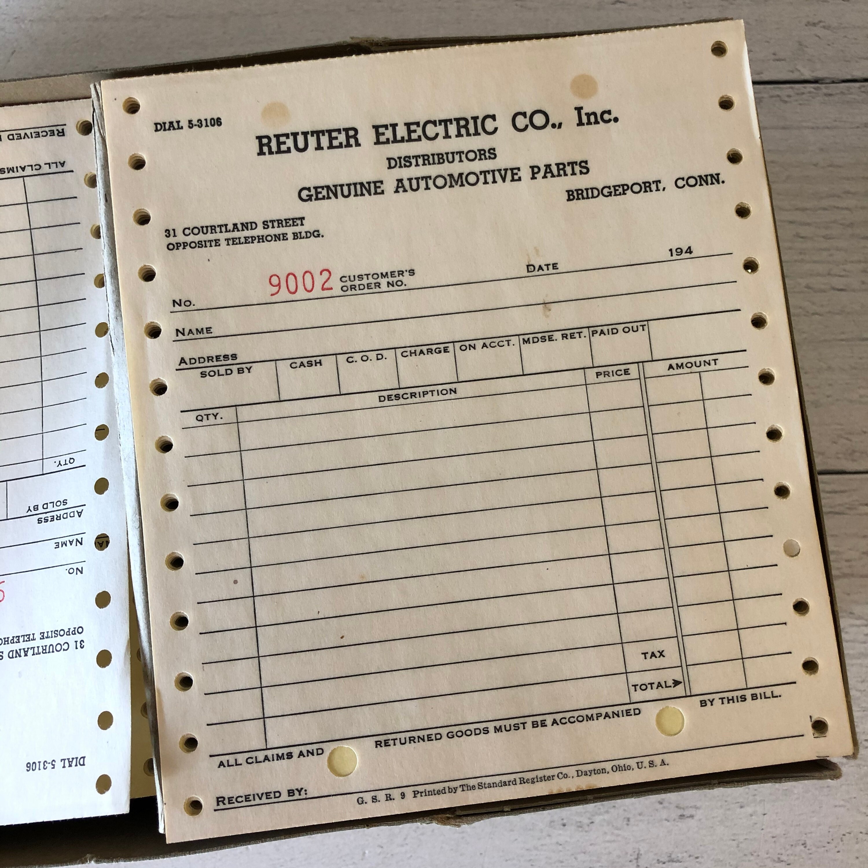 Antique 1940’s Continuous Business Forms by the Standard Register ...