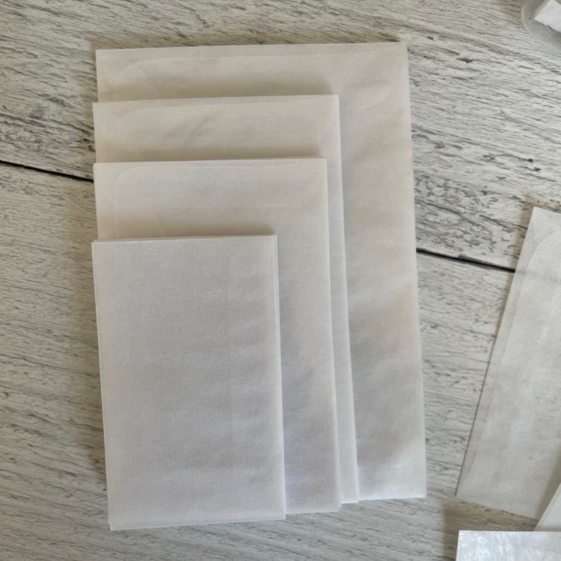 Glassine Envelopes Set of 20 in 4 Sizes - Etsy