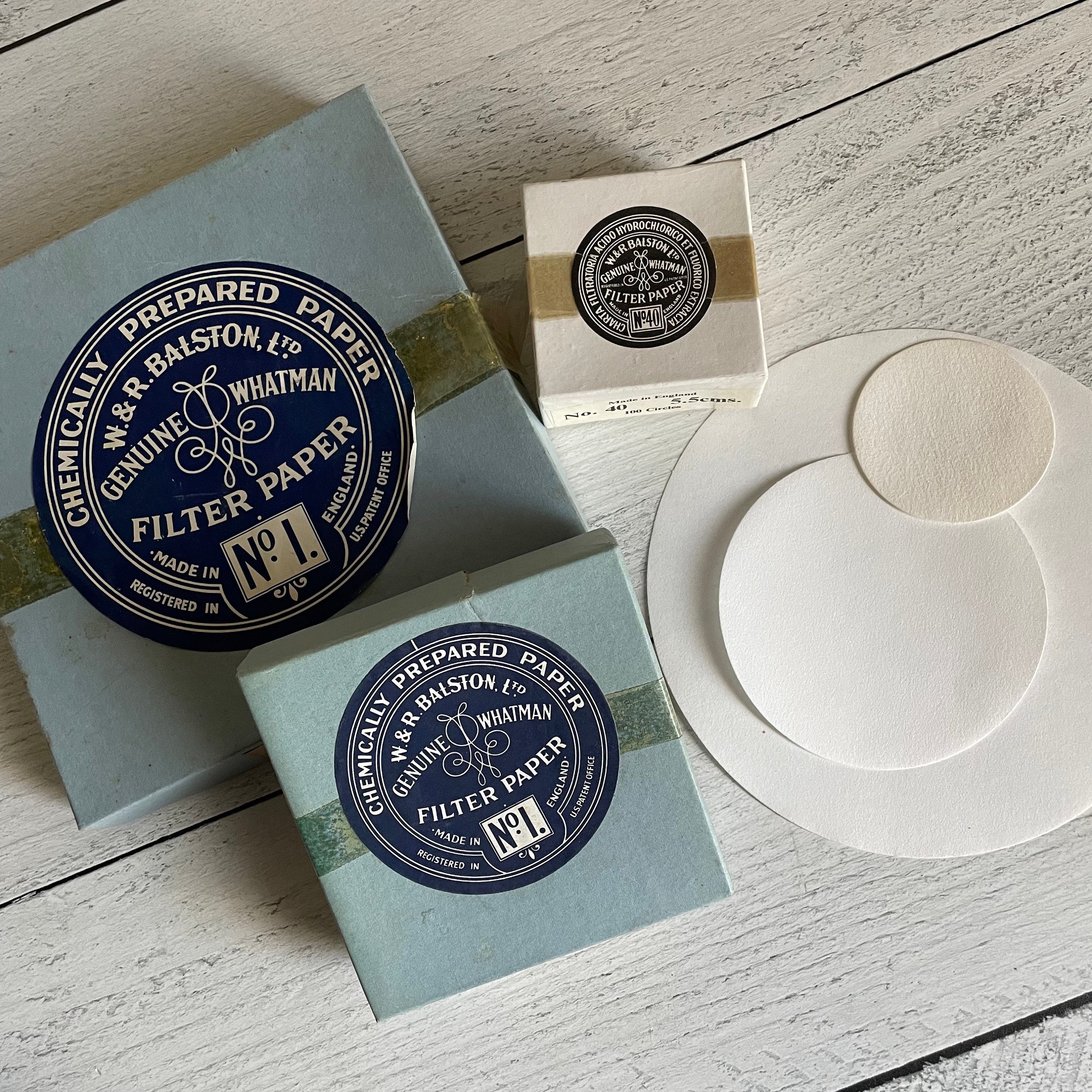 Vintage Genuine Whatman Filter Papers Made in England, Chemically ...