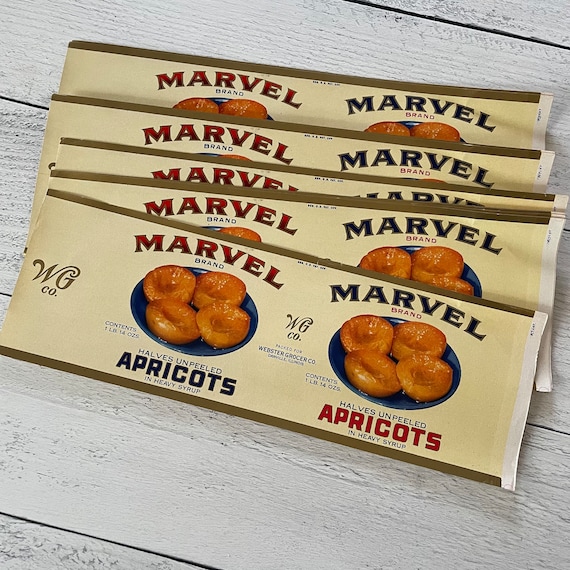 Vintage Marvel Apricots Can Labels - Etsy