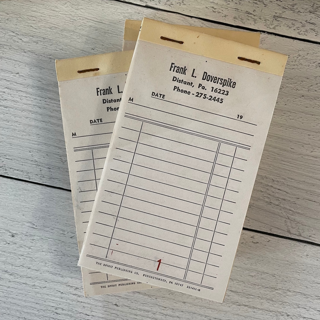 Vintage Frank L. Doverspike Unused Receipt Duplicates Choose Full Pad ...